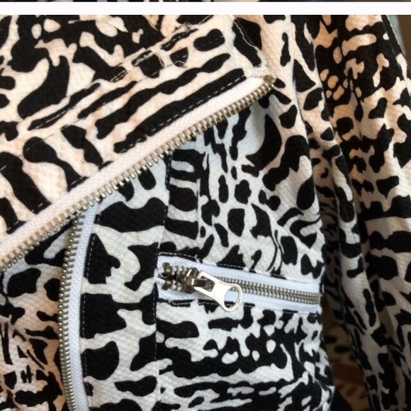 Ruby Cho | Jackets & Coats | Ruby Cho Black White Cheetah Short Cropped ...